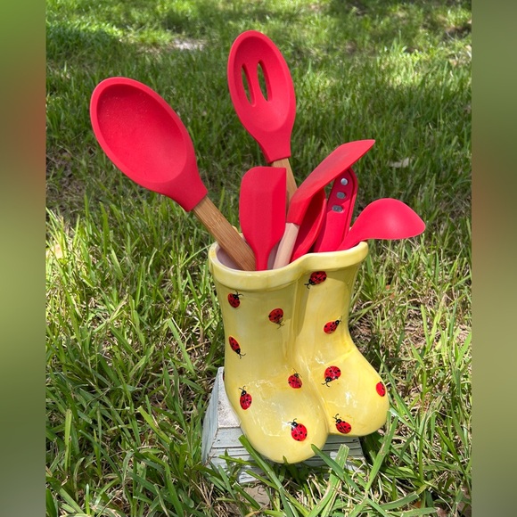 Kitchen | Ladybug Yellow Boot Utensil Holder | Poshmark